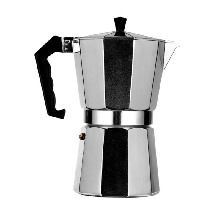 Classic Aluminum Coffee Maker Moka Pot Octagonal with Stainless Steel ...