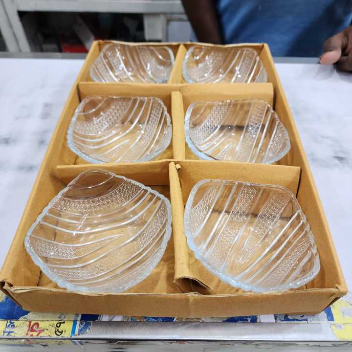 Crystal Glass Firni Set/Bati Set/Snack Bowl Set/Soup Set - Elegant 6 ...