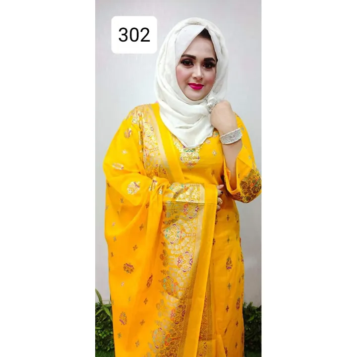 Latest Collection Afsan Screen Print Cotton Three Piece [3PC] | Daraz ...
