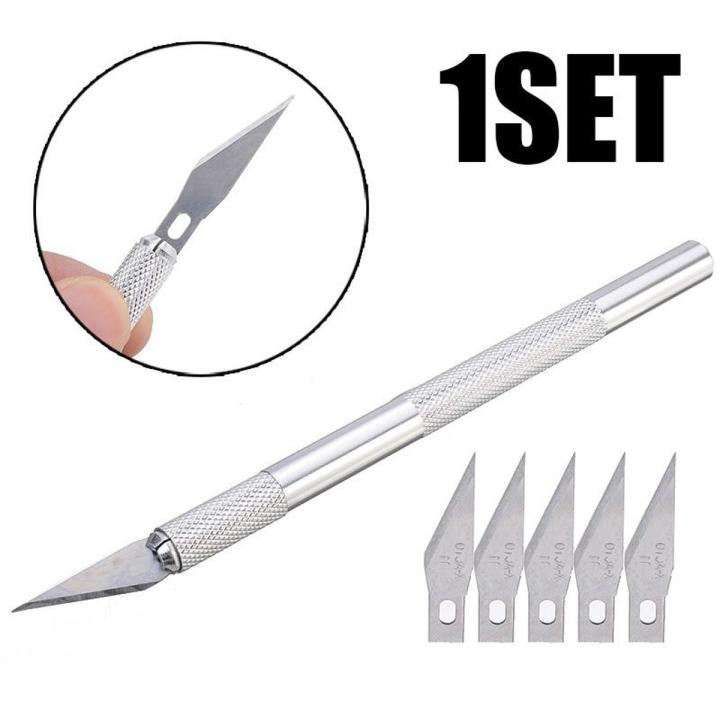 Metal Scalpel Hobby Cutter: Engraving Crafting Tool (6 Blades ...