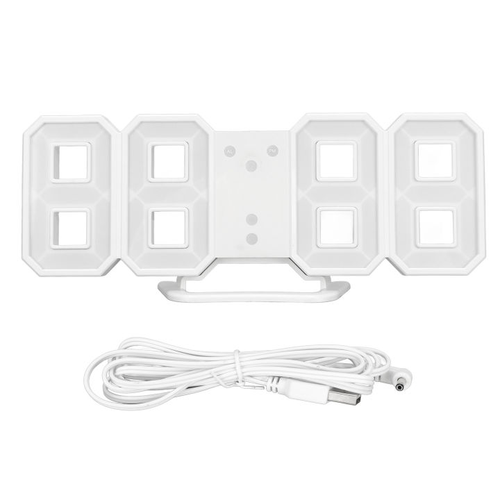 3D Desktop Clock, 12/24H Time Display Time Memory 3D Digital Clock ...