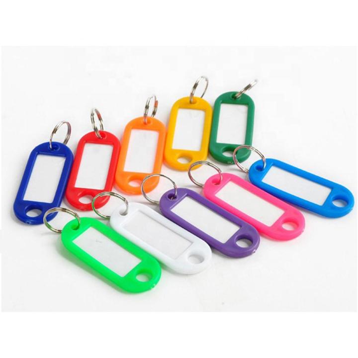 Plastic Key Fobs Luggage ID Tag Labels Key Rings with Name Cards, Pack ...