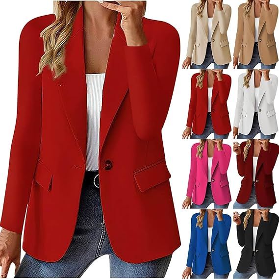 Stretchy Blazers for Women Business Casual Professional Lightweight ...