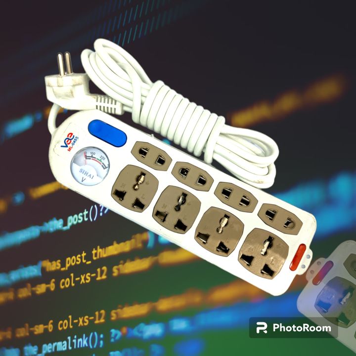 Multiplug 8 Port Power sockets White 2 Meters Long Wire | Daraz.com.bd