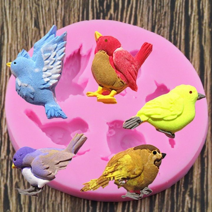 Birds Chocolate Party DIY Fondant Baking Cake Decorating Tools Silicone ...