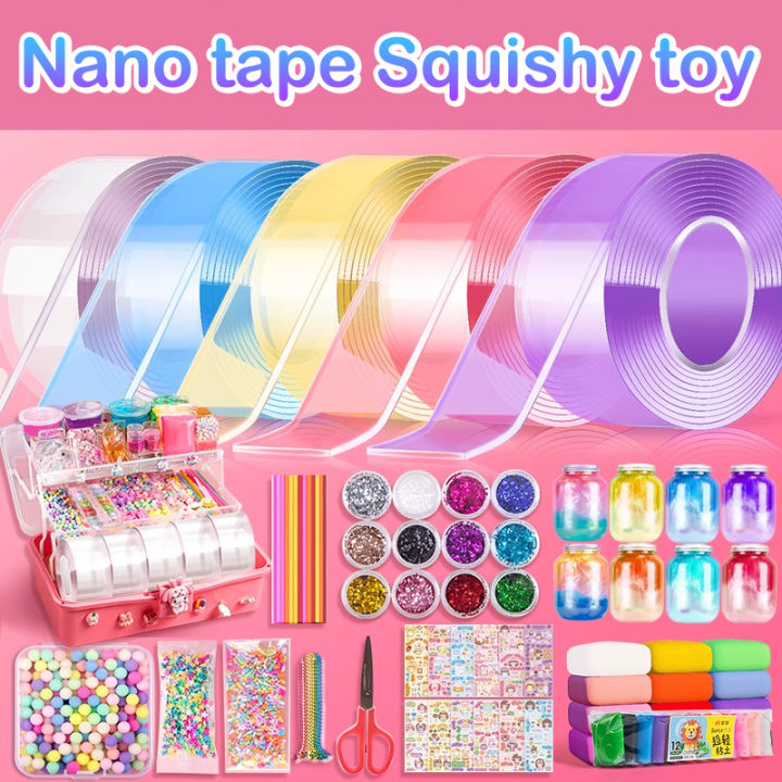 DIY Craft Pinch Toy Making Blowable Bubble Tape Non-marking Double ...
