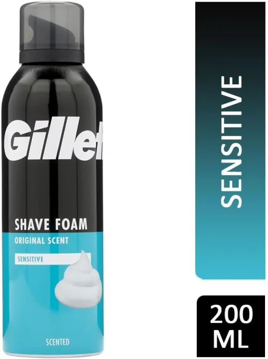Gillette Men Shaving Foam Sensitive Skin Original Scent Clean Shave ...