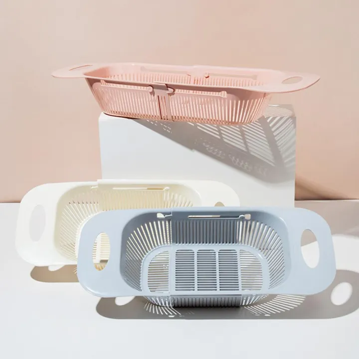 Retractable Sink Drain Basket Pp Plastic Vegetables Fruit Storage ...