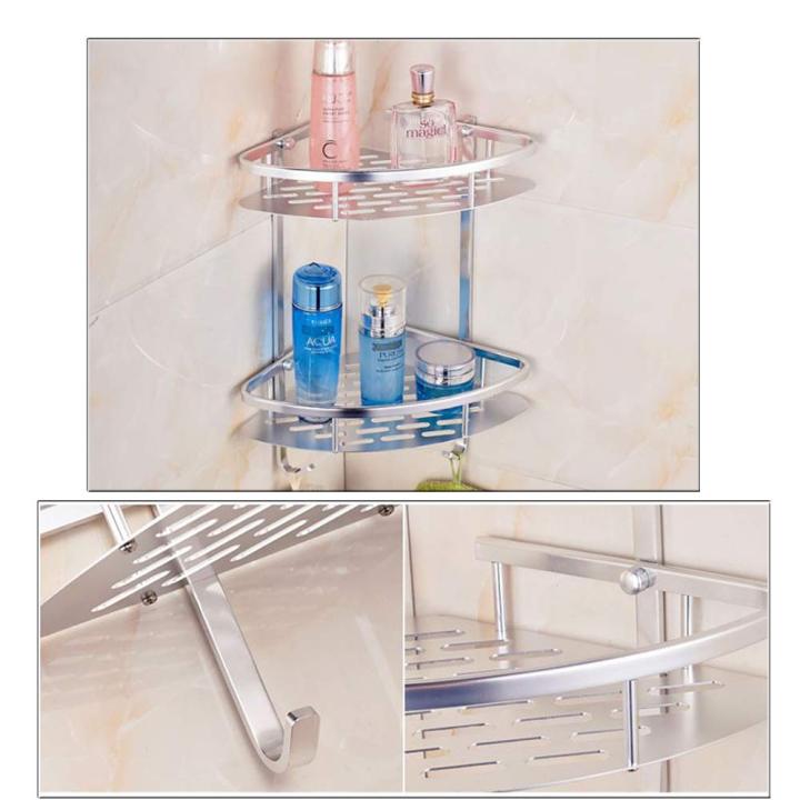 Household Aluminum Bathroom Wall Mounted Metal Basket, Triangle Storage ...