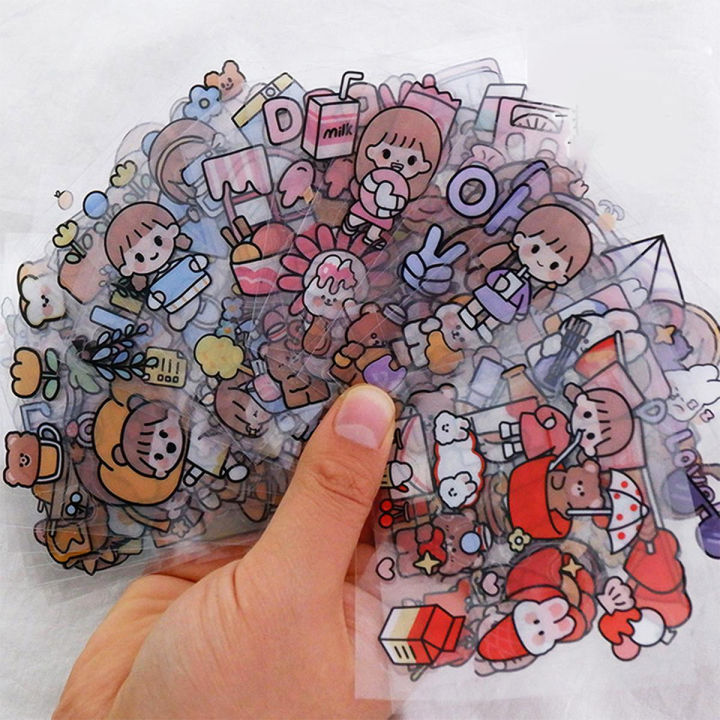 100Pcs Stickers Anime Figure Pattern Decorative PET Cartoon Character ...