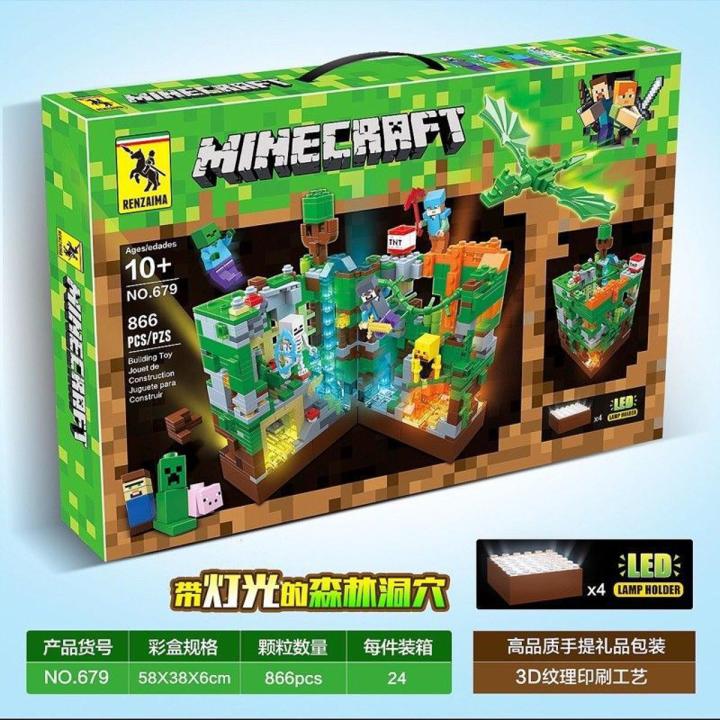 Minecraft Building Blocks with LED Light Brick Set Children's Building ...