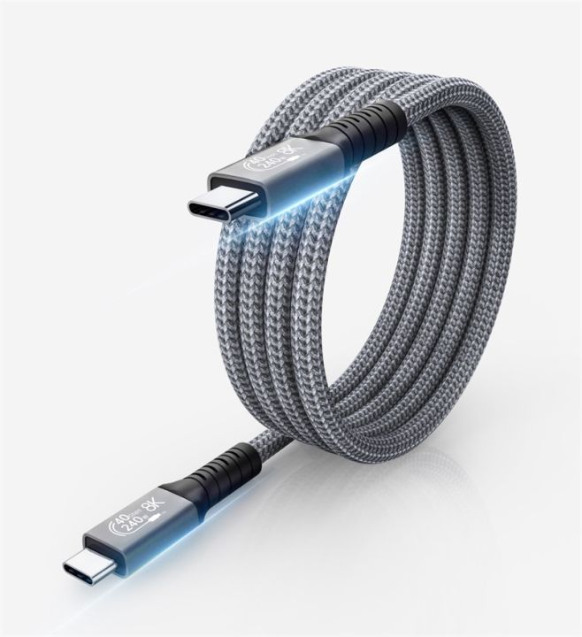 USB4 Cable 2m 40Gbps 240W C-Type Cable Fast Charging Cable For GPU Thunderbold 3 USB C To C Data ...