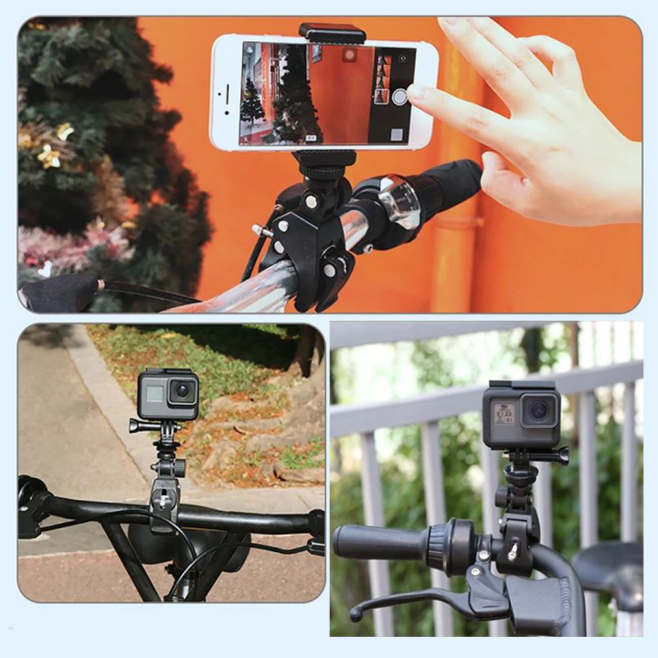 Bicycle Motorcycle Handlebar Handle Clamp Bar Camera Mount For Mobile ...