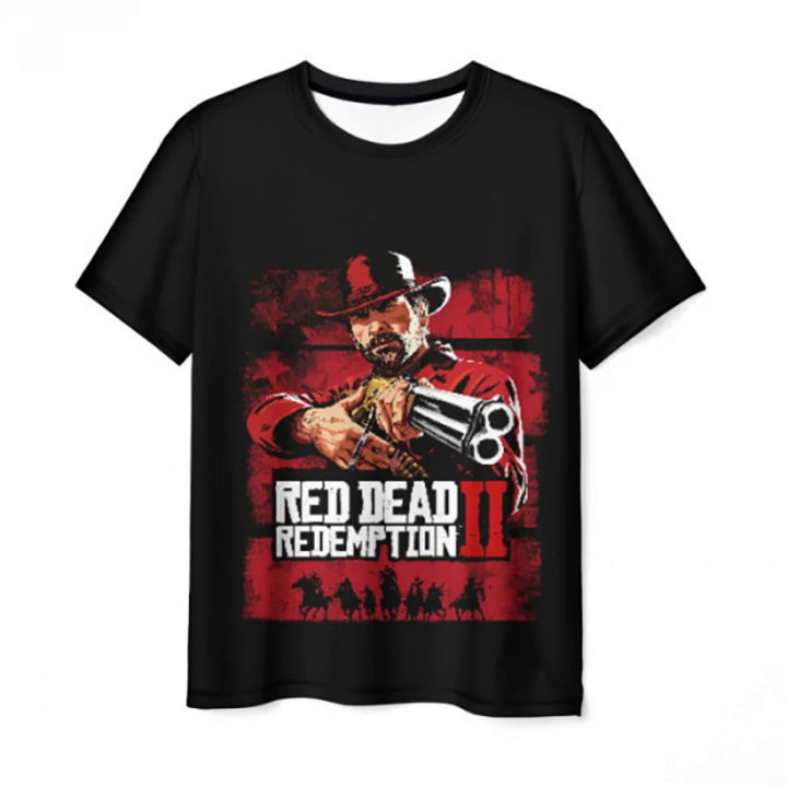 Red Dead Redemption 2 T-Shirts Game 3D Print Streetwear Men Women ...