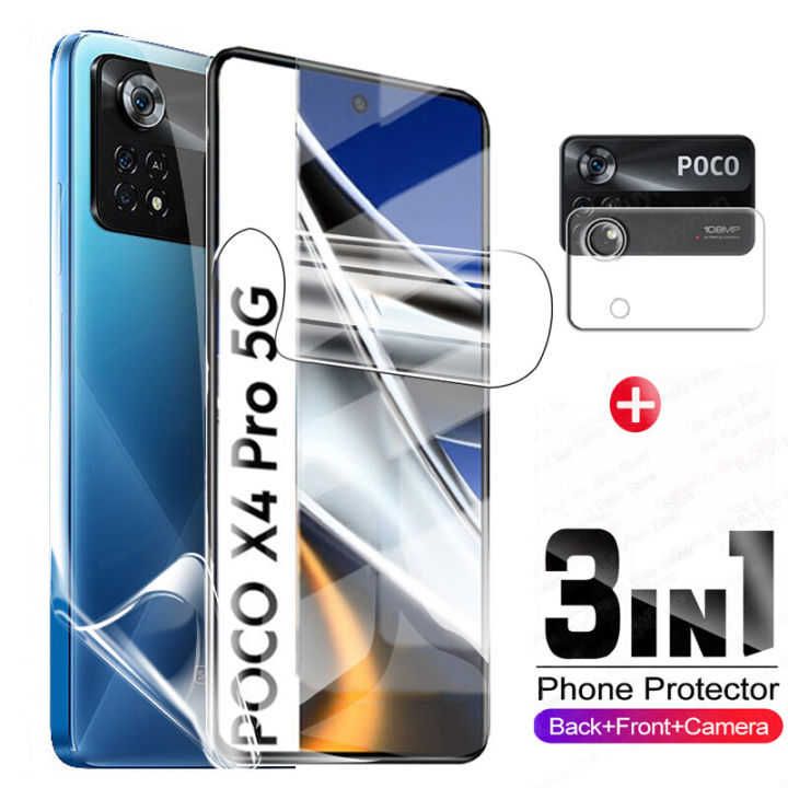 For Xiaomi Poco X4 Pro 3-in-1 Combo Pack (Front Screen Protector Matte ...