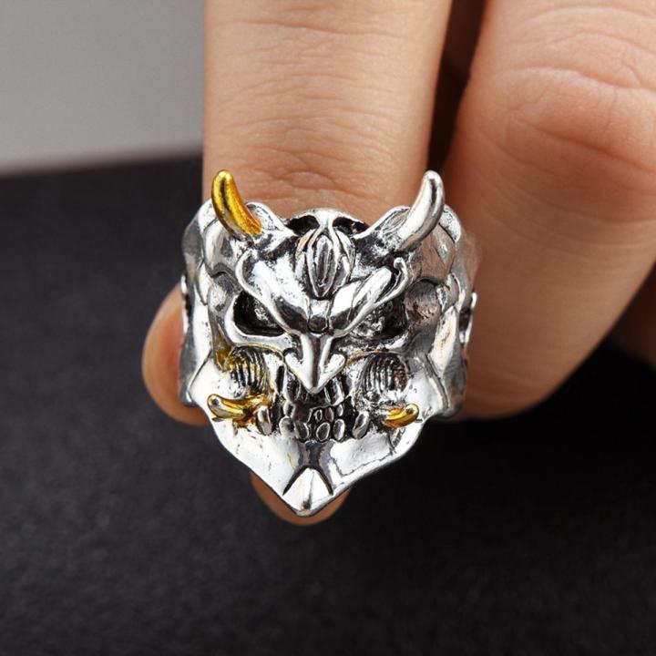 Fashion Personality Creative Demon Skeleton Face Punk Rings for Men ...