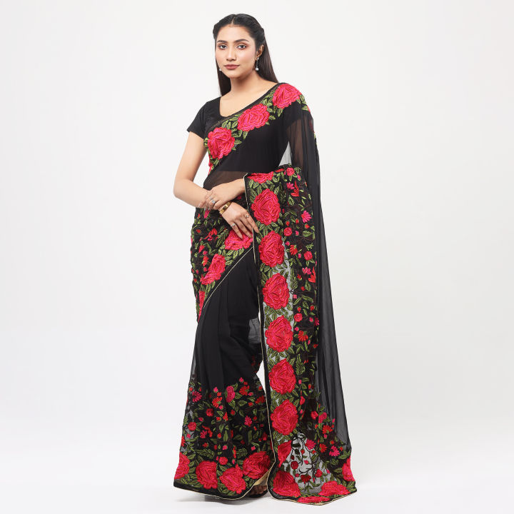 New Indian Weightless Georgette Shari Colour High Quality Sari ...