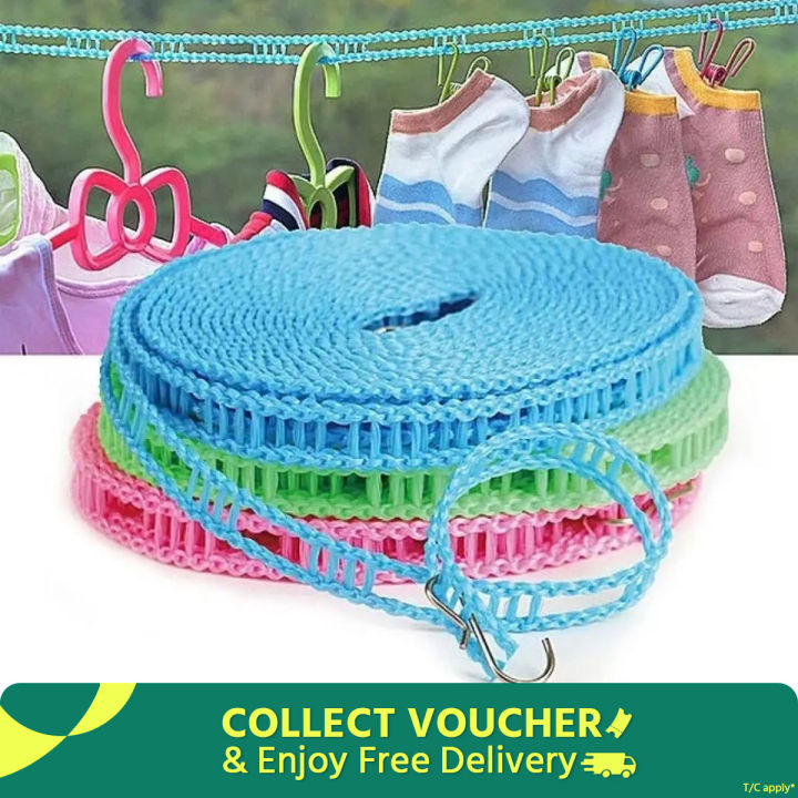 5 m/16 feet Multi-Function Anti-Wind Rope Anti Slip Clothes line Cloth ...