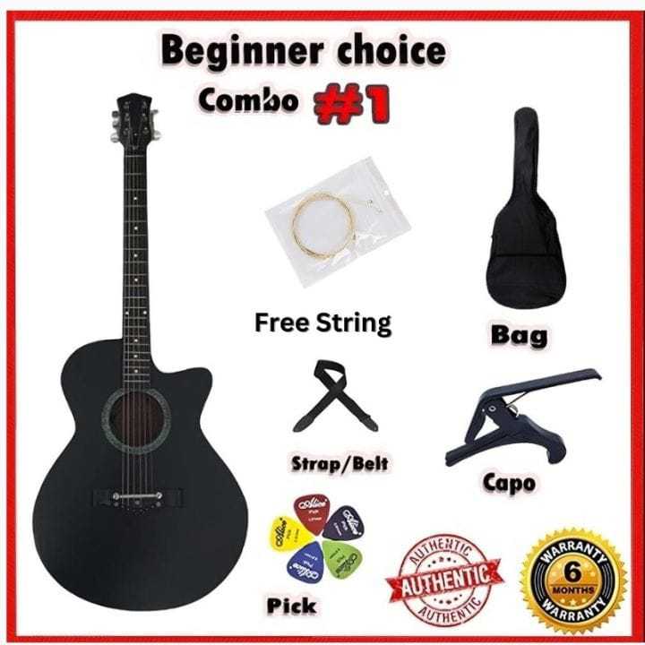 2025 Best Beginner choice Premium Acoustic Guitar + Bag + Capo + Belt ...