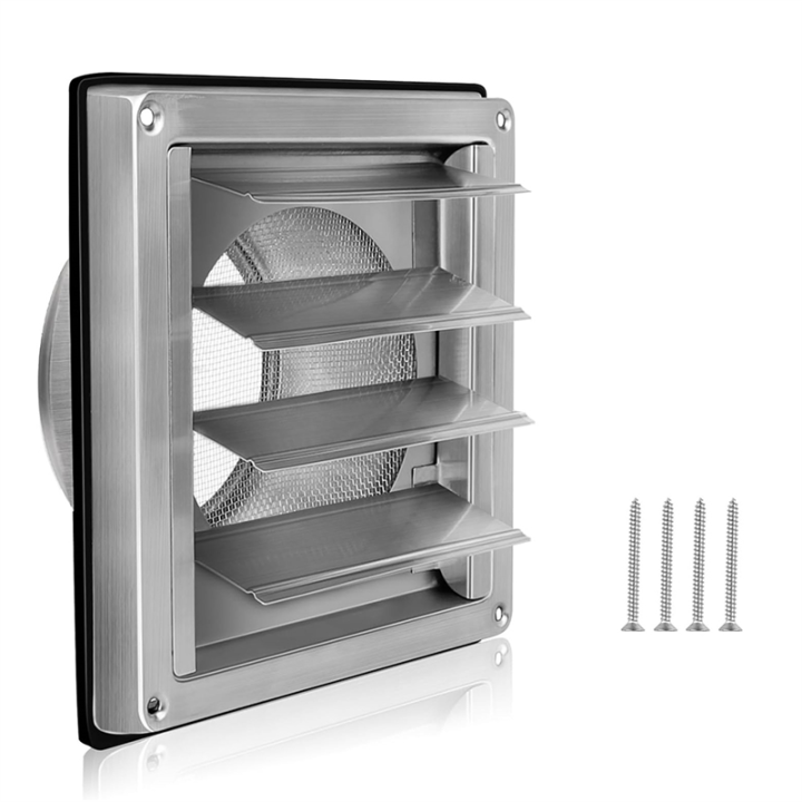 Ventilation Grille 150mm Stainless Steel Air Vents Cover, Louvered Grille Cover Vent Flat ...