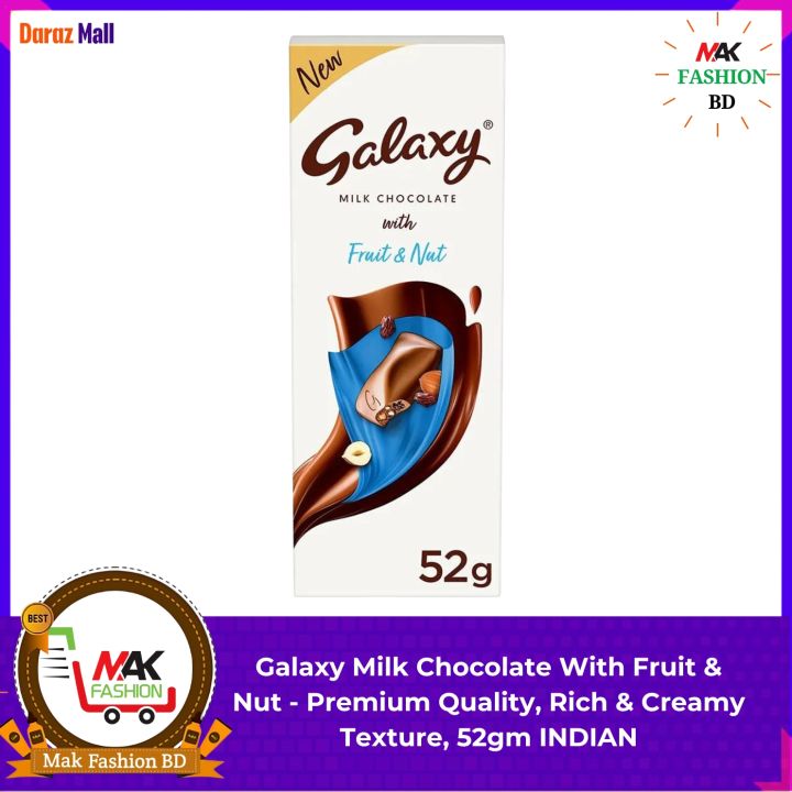 Galaxy Milk Chocolate With Fruit & Nut - Premium Quality, Rich & Creamy ...