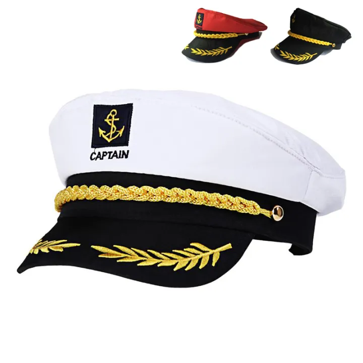 Adult Navy Hat Yacht Military Hats Boat Skipper Ship Sailor Captain ...