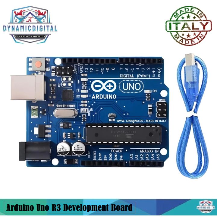 Arduino Uno R3 ATmega328P Microcontroller Board with USB Cable (Made in Italy) | Daraz.com.bd