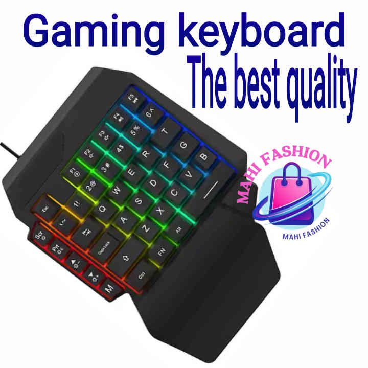 One Handed Gaming Keyboard Rgb Backlit 35 Keys Portable Mini Gaming ...