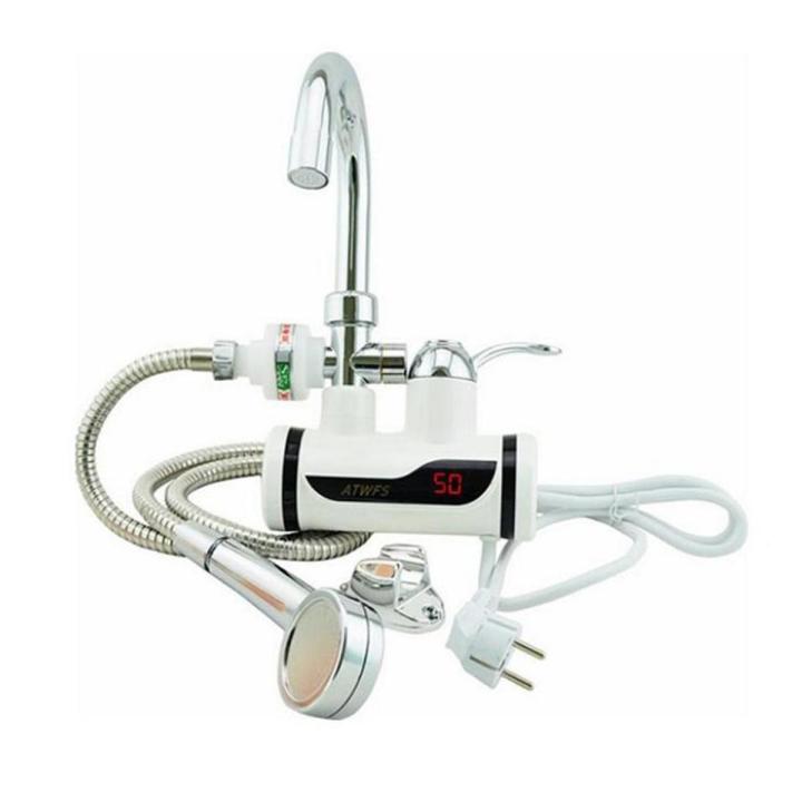 Electric Instant Hot Water Tap With Hand Shower, Digital Display ...