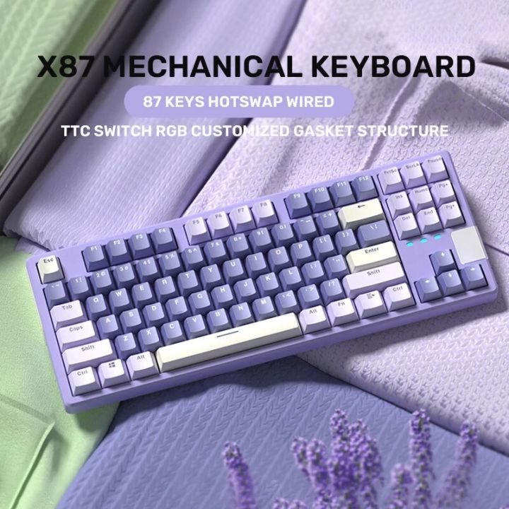 X87 Customized Gaming Mechanical Keyboard 87 Keys NKRO Hotswap TTC Axis Seat Gasket Structure ...