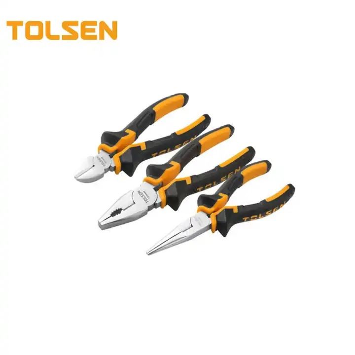 TOLSEN 3Pcs Plier Set (Combination, Long Nose, Cutting Pliers) TPR Handle Model: 10400 | Daraz ...
