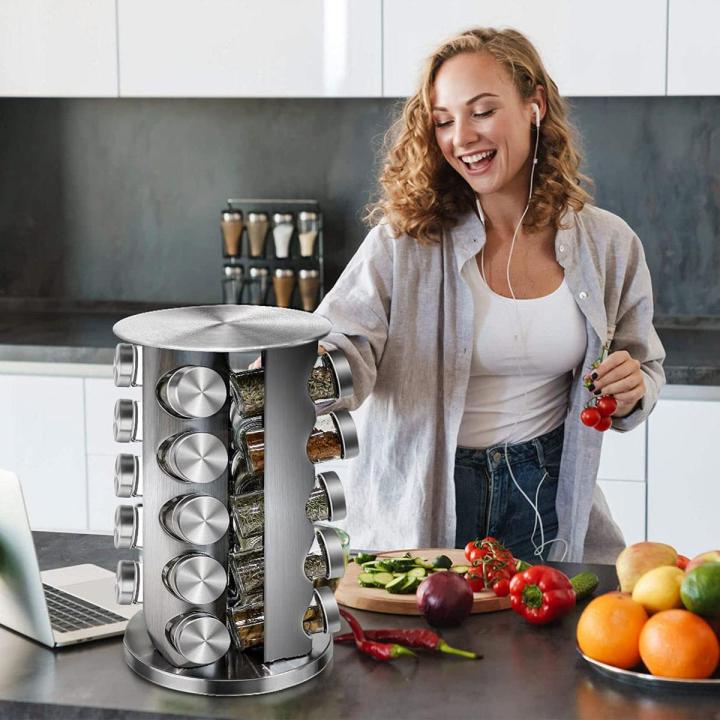 Revolving Spice Rack Organizer Countertop, Spinning Herb and Spice ...