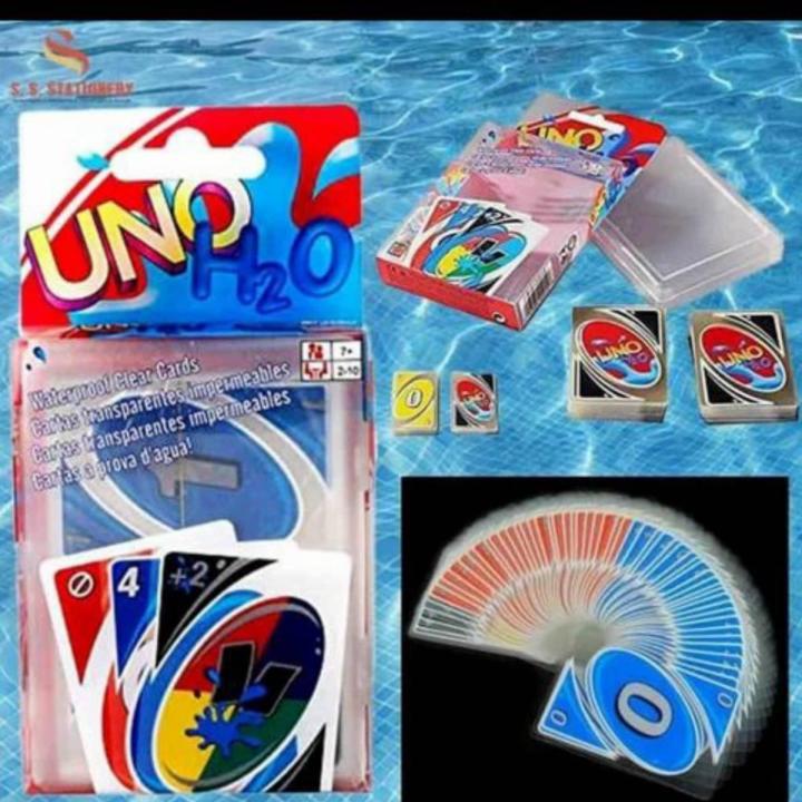 UNO Waterproof Cards Game 108 Cards PVC Transparent Play Cards Kids ...
