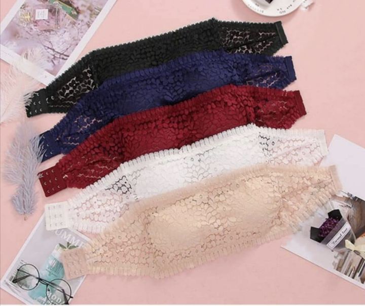 Padded Push Up Lace Tube Strapless Bra For Women (One Piece Bra ...