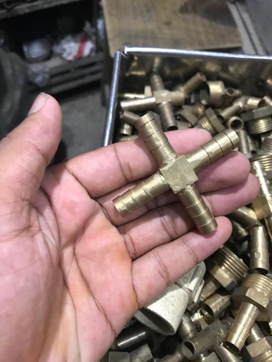 For Brass Cross Connector 8mm Pipe Equal Brass Fitting Copper 4 Way ...