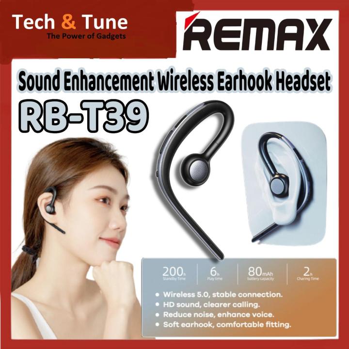 Remax Rb-T39 Ear-Hook Wireless Headset For Noise Reduction Calls Soft Rubber 180° Rotated To ...