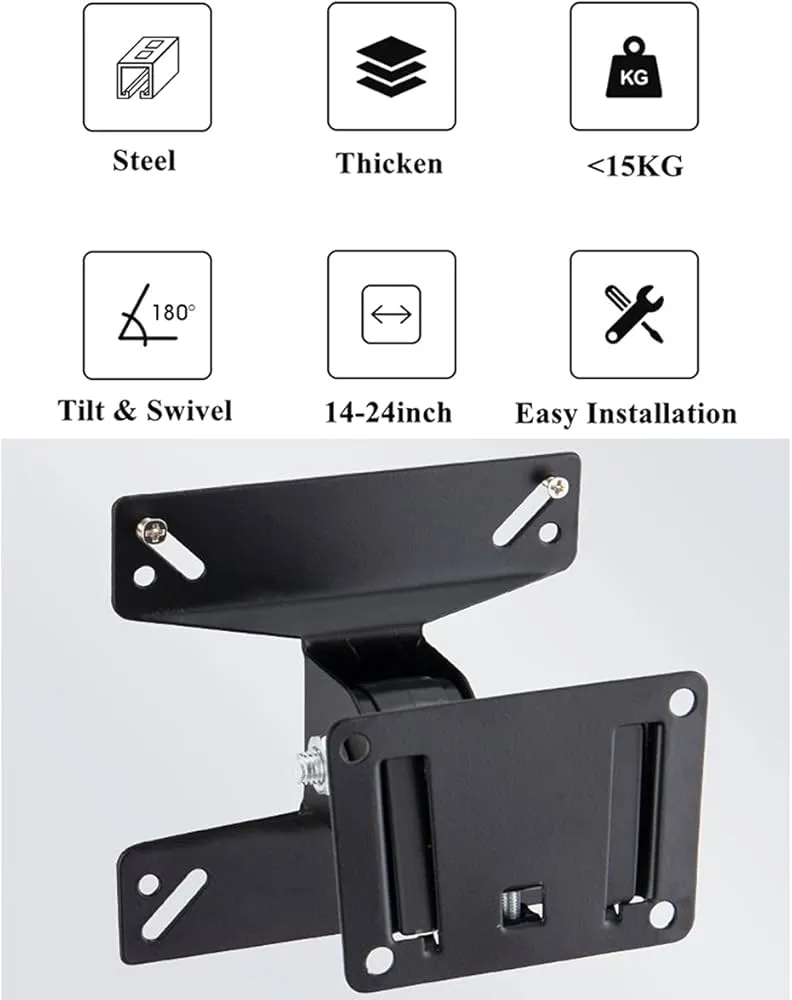 Flat Screen TV Wall Mount Monitor Bracket Swivel Tilt LED LCD HDTV 14 ...