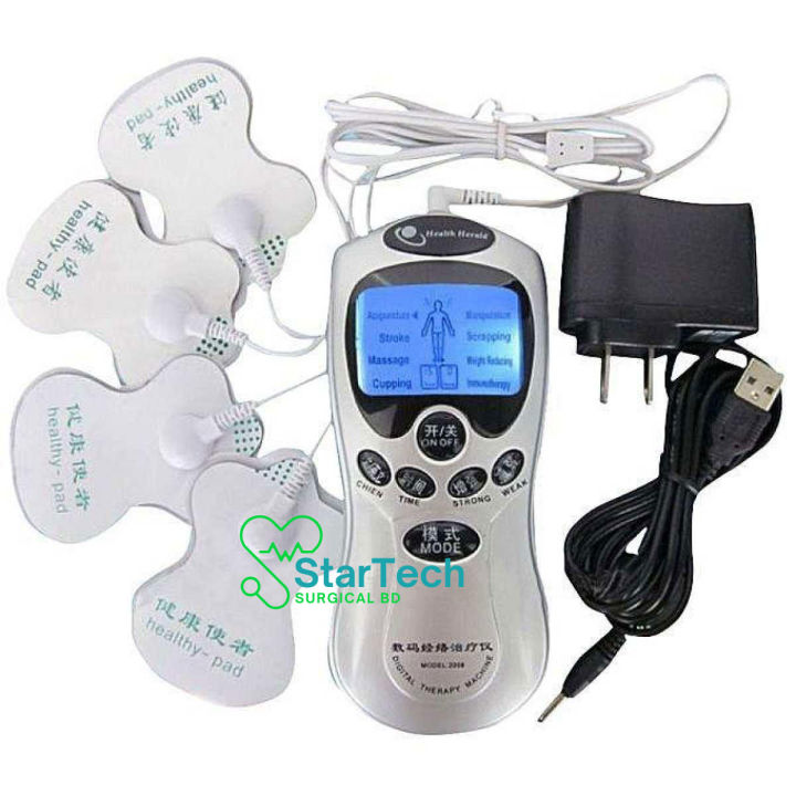 Tens Acupuncture Digital Therapy Machine with Four Pads | Daraz.com.bd