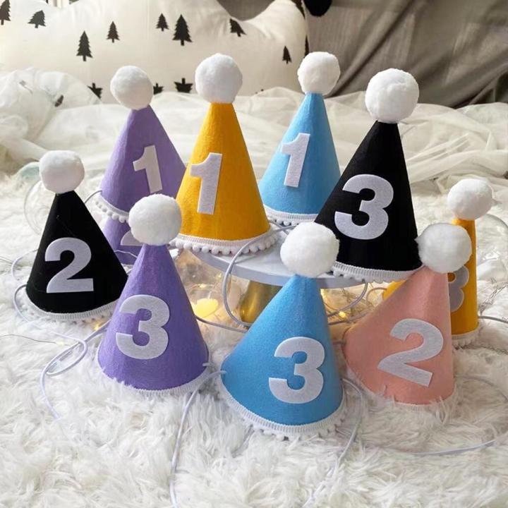 1Pc 1 2 3 Birthday Caps Burlap Crown 1St Birthday Hat Headband Boy Girl ...