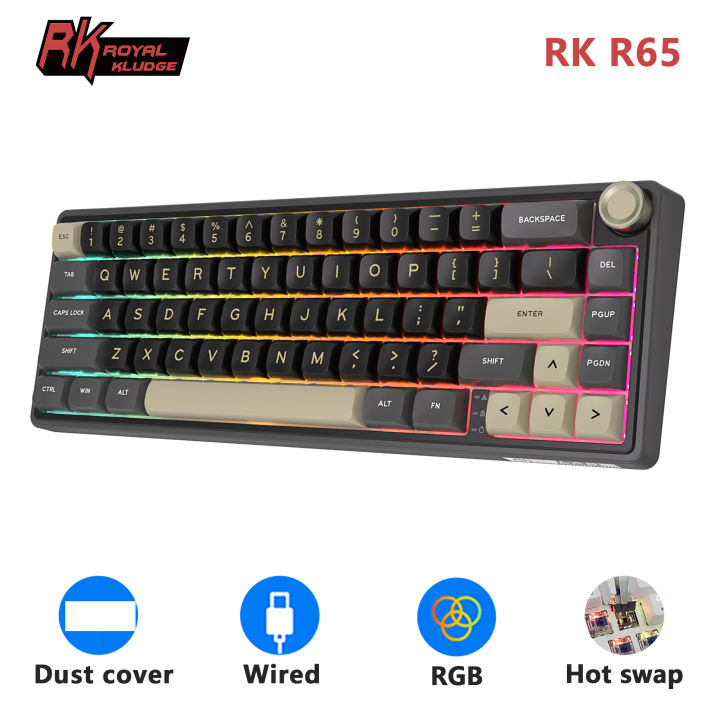 RK Royal Kludge R65 Gasket Wired Mechanical Keyboard 66 Key 65% RGB ...