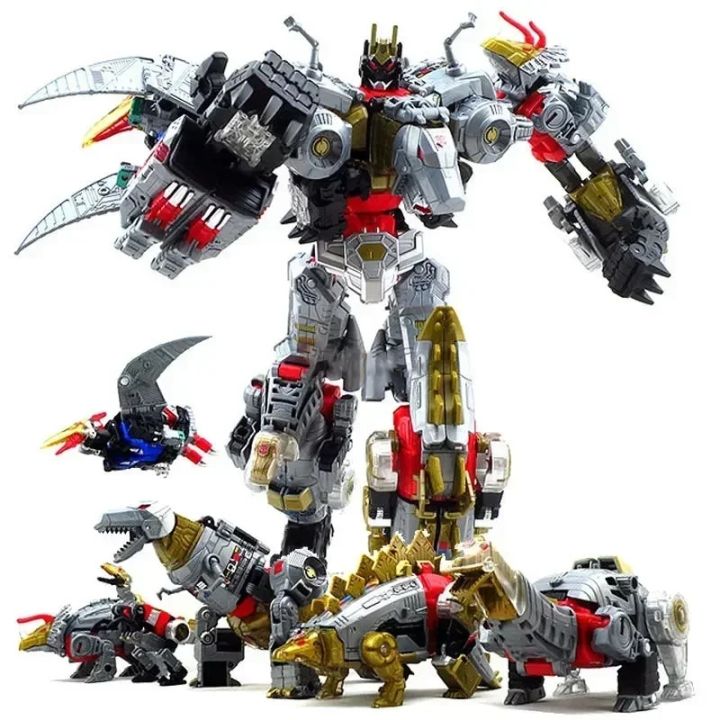 BPF 5IN1 ABS Model Transformation G1 Robot Toy Dinoking Volcanicus Grimlock Slag Sludge Snarl ...