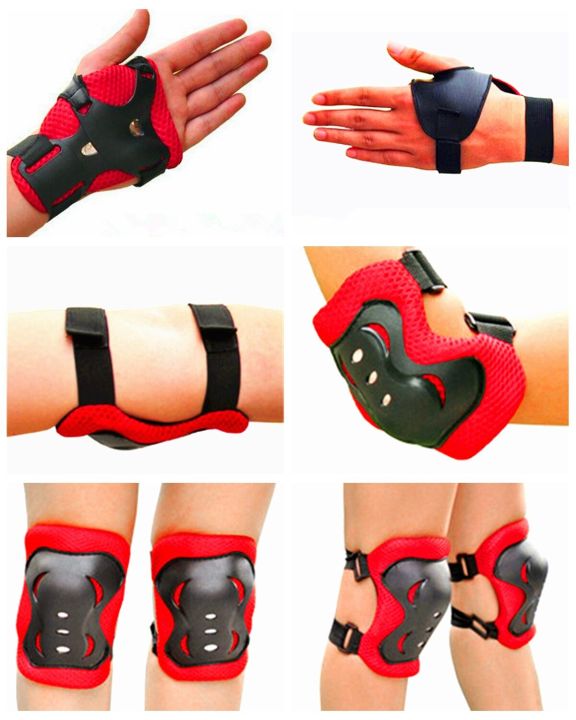 6 Pieces Kids Outdoor Sports Protective Gear Knee Pads Elbow Pads Wrist ...