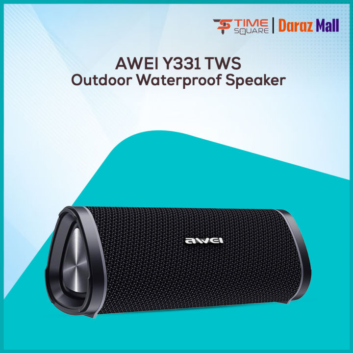 Awei Y331 TWS Outdoor Waterproof Speaker Bluetooth Wireless Stereo Super Bass Sound Support TF ...