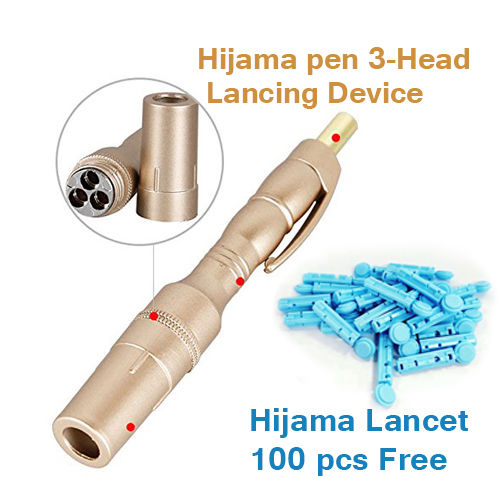 Hizama pen 3 Head Lancing Device for Hizama Cupping Therapy With Lancet ...