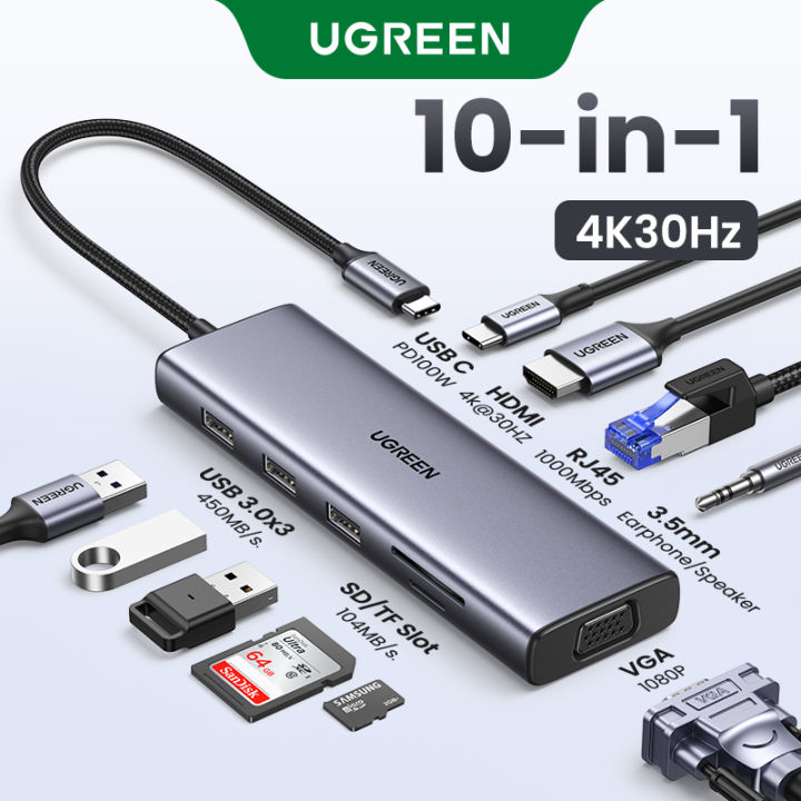 UGREEN USB C Hub, 10-in-1 USB-C Dongle Docking Station, with 4K HDMI ... UGREEN USB C Hub, 10-in-1 USB-C Dongle Docking Station, with 4K HDMI ...