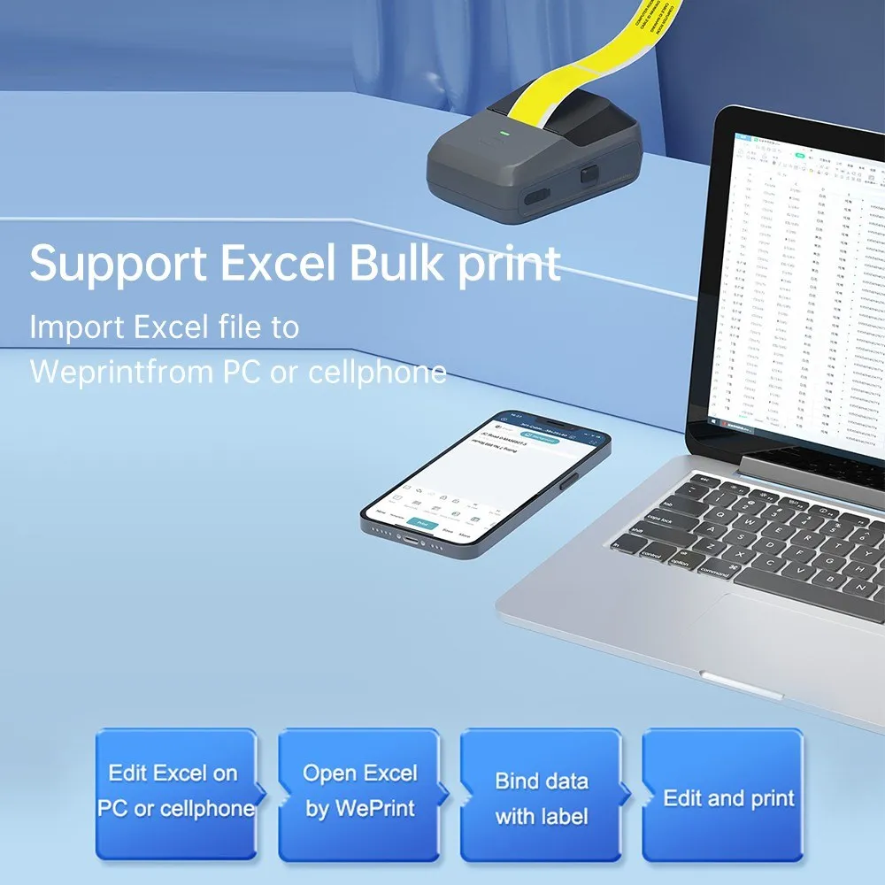 P2 thermal sticker printer is suitable for 20-50mm labels - black ...