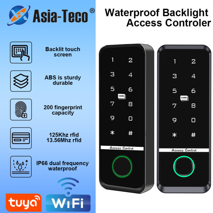 WiFi Tuya App Smart Fingerprint Door Lock IC Card Reader Access Controller Outdoor Keypad ...