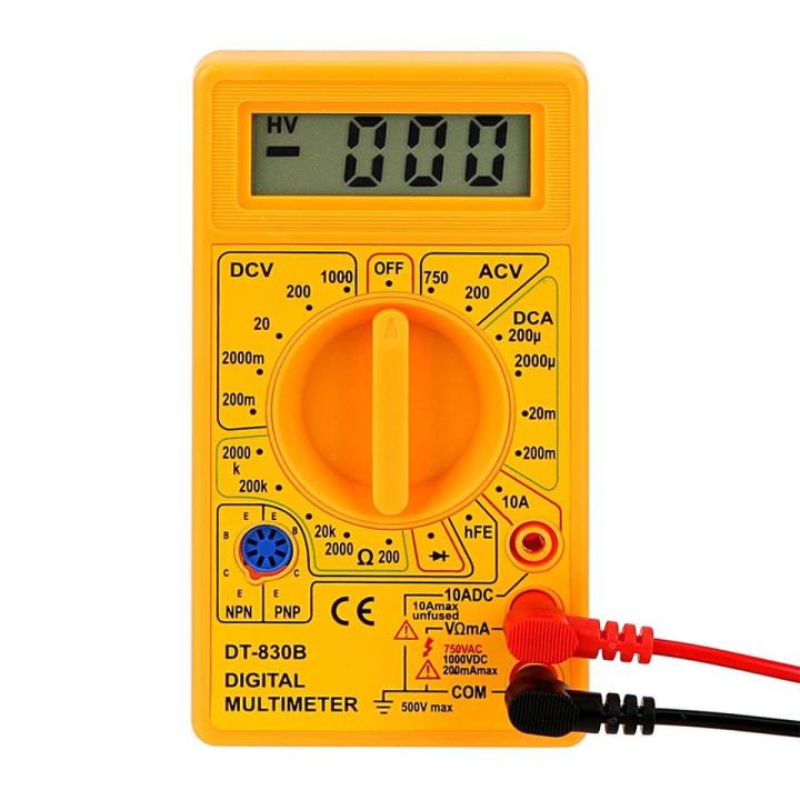 DT-830B Multimeter Analysis Instrument Ohmmeter Volt Tester LCD Auto ...