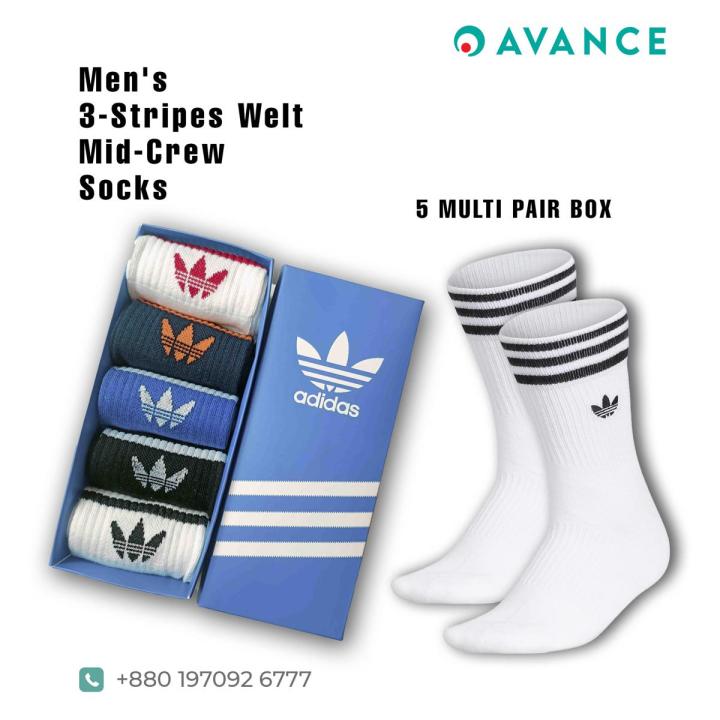 Men's Originals 3-Stripes Welt Mid-Crew Sock | Daraz.com.bd