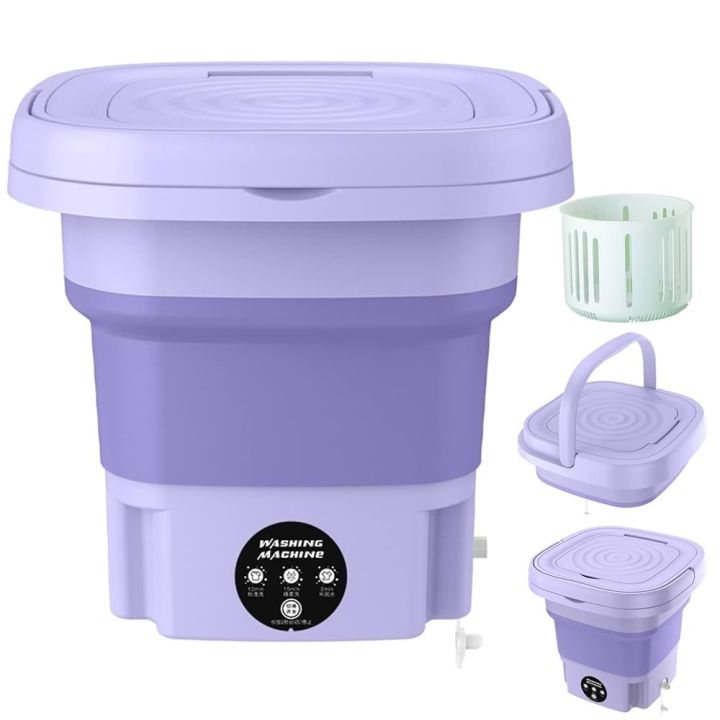 Portable Washing Machine 6L and 9L Foldable Mini Washer with 3 Cleaning ...